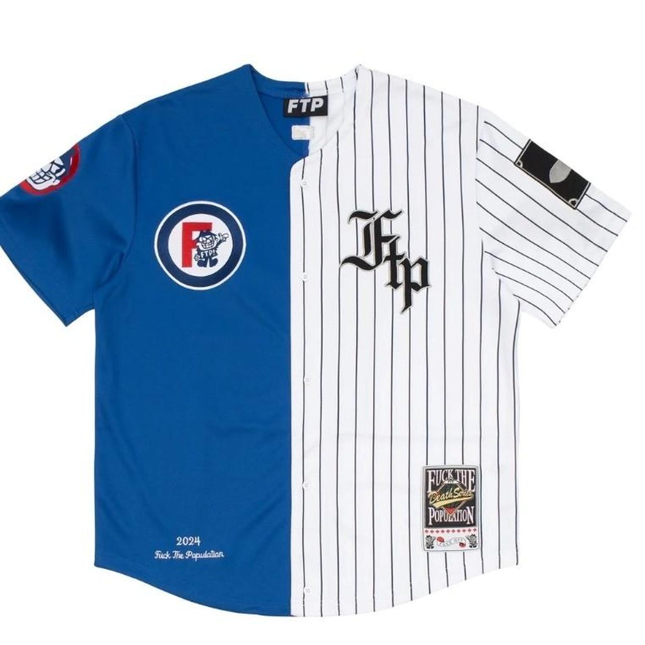 FTP F*ck The Population Rivals Baseball Jersey Royal... - Depop