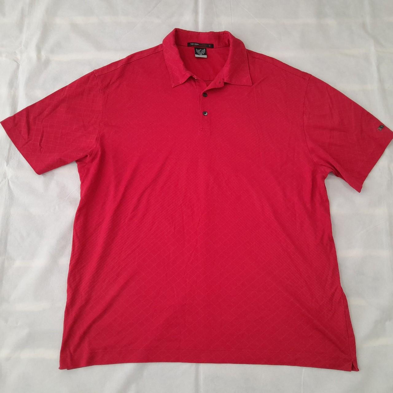 Tiger Woods red golf polo shirt. It is an XL and... | Depop