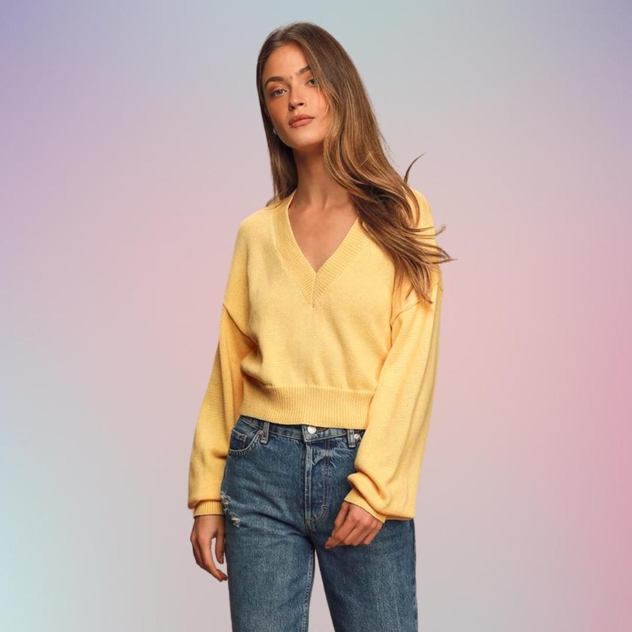 Lulus Women's Yellow Jumper | Depop