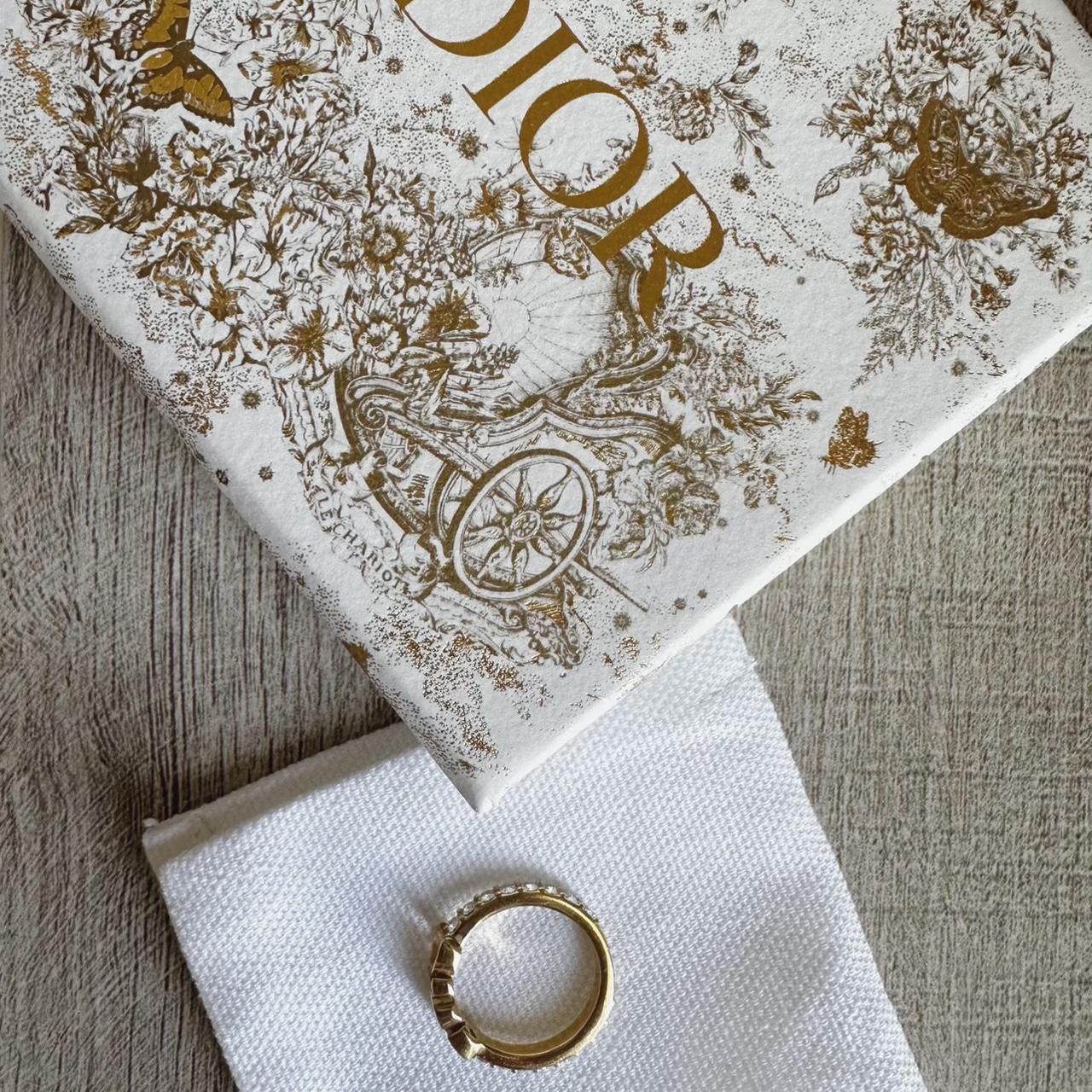 DIOR evolution ring gold finish Size S (fits size... - Depop