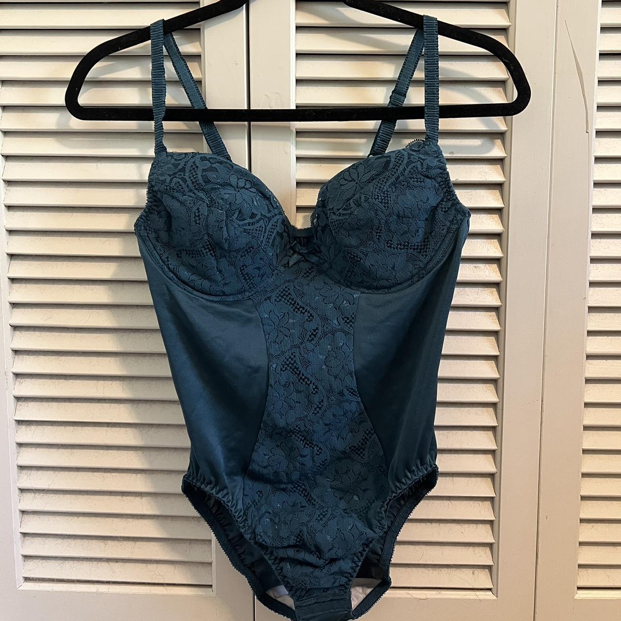 Gorgeous Deep Teal Lace Bodysuit Size 36C!!! Fits... - Depop