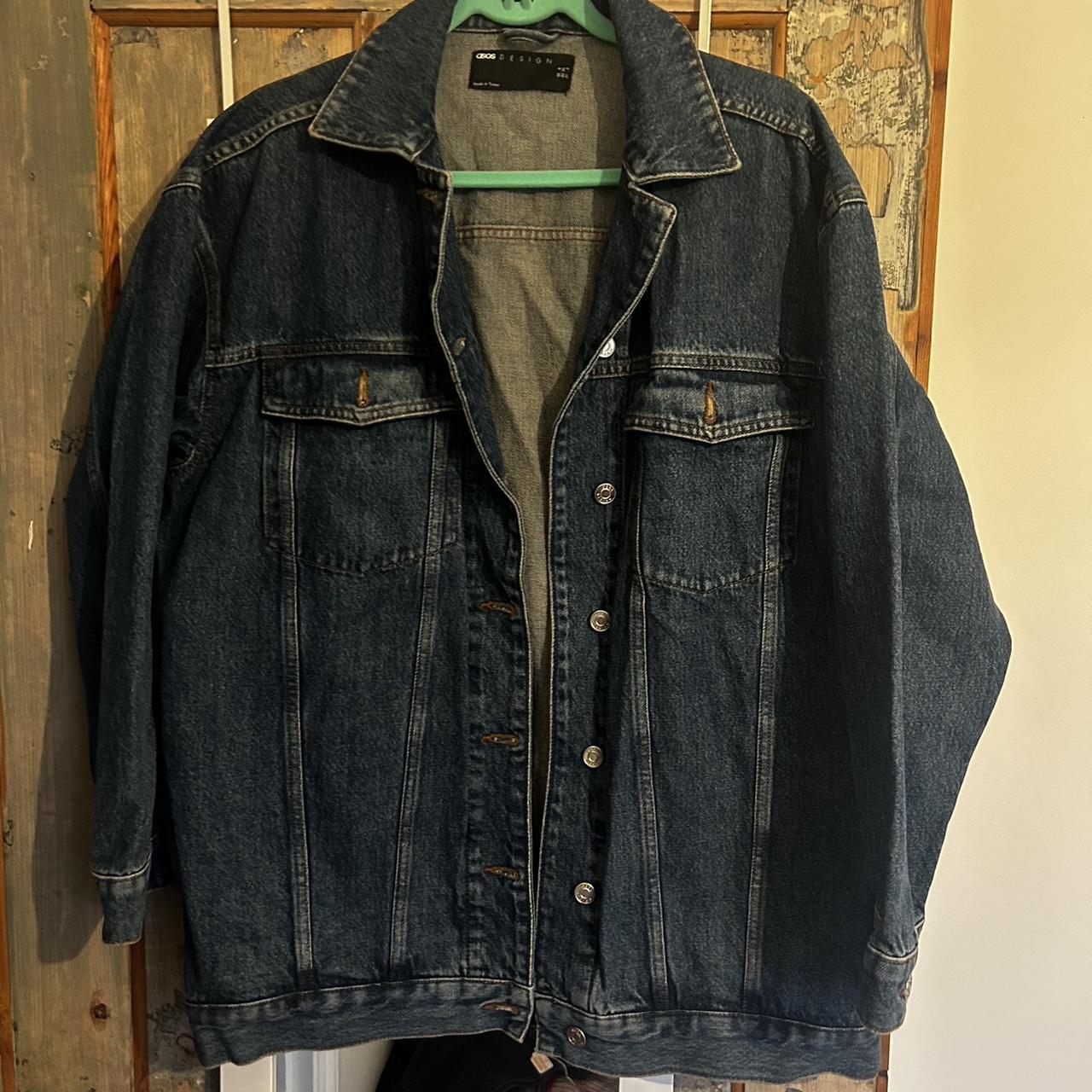 ASOS oversized denim jacket in dark indigo... - Depop