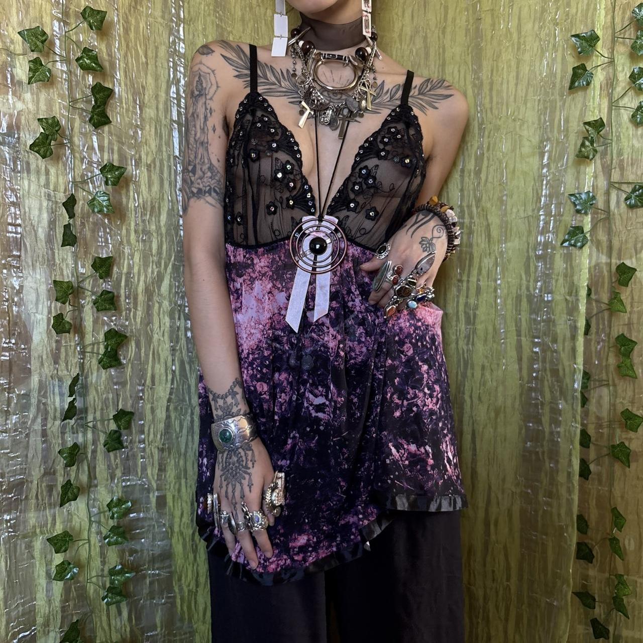 Whimsygoth Sheer Mesh Top 🔮 beautiful sheer lace... | Depop