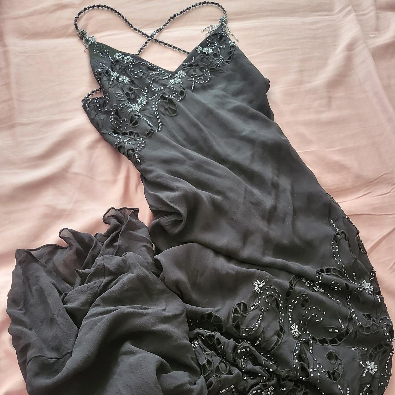 Silk Cache Beaded Maxi Dress Brand: Cache Size:... - Depop