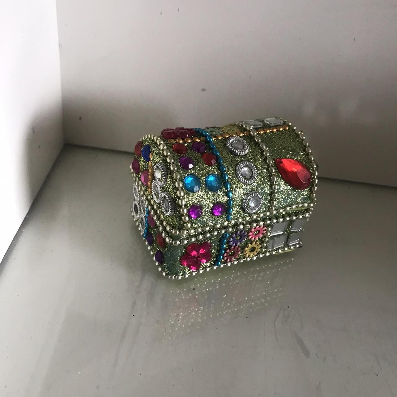 Mini treasure chest jewellery trinket box Sparkly... - Depop