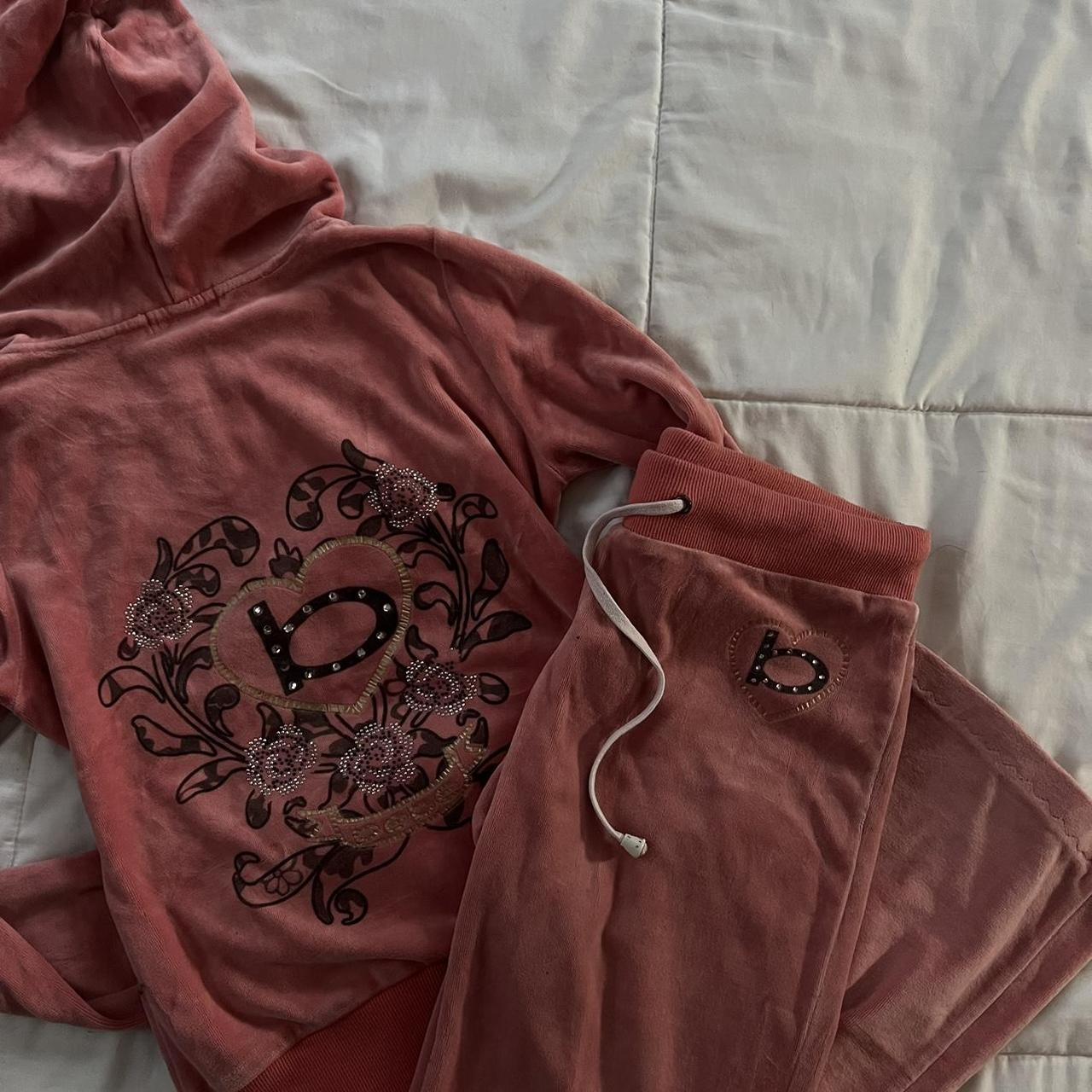 y2k bebe velour track suit🩷🩷 the color is a muted... - Depop
