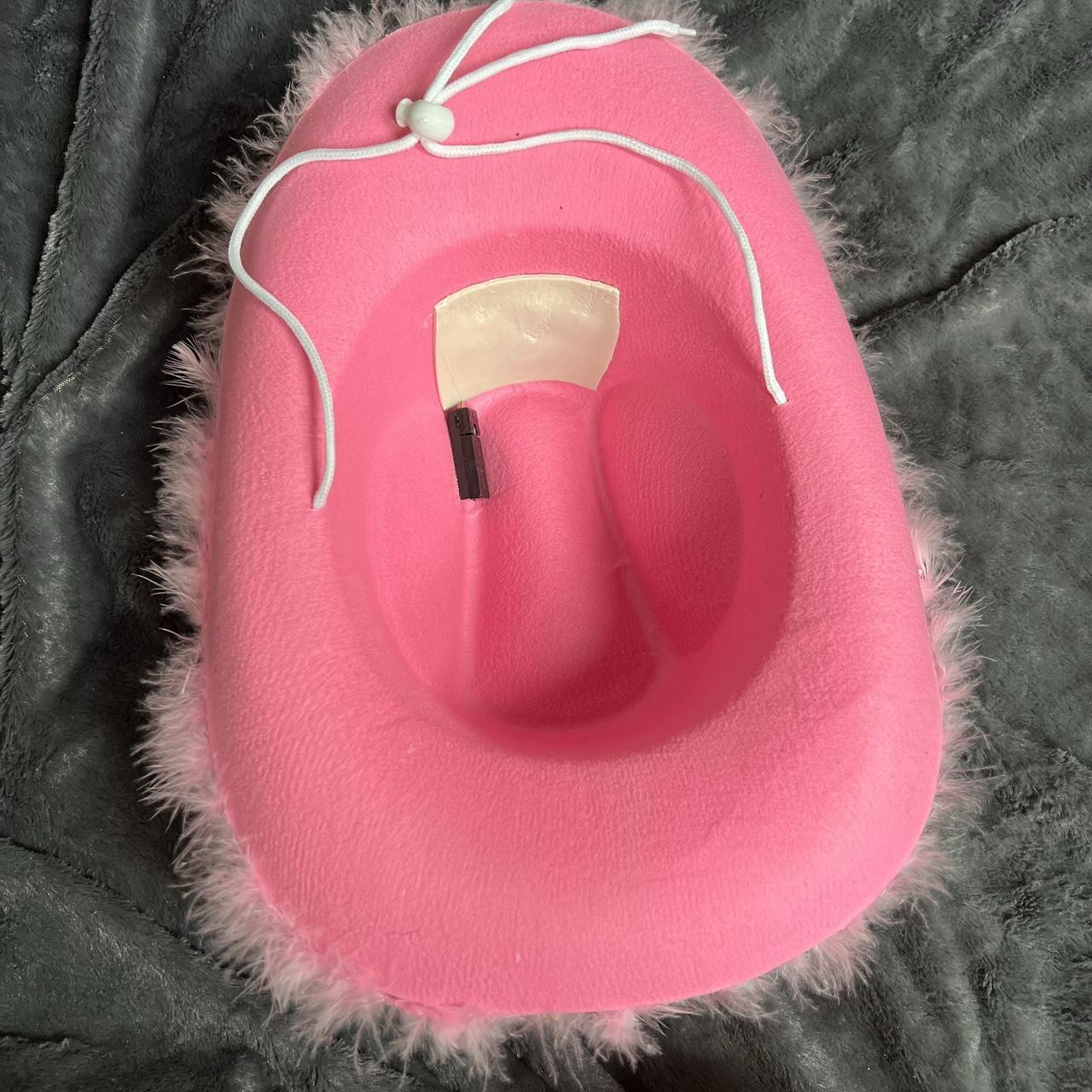 light up pink fuzzy cowboy hat for birthday very... - Depop