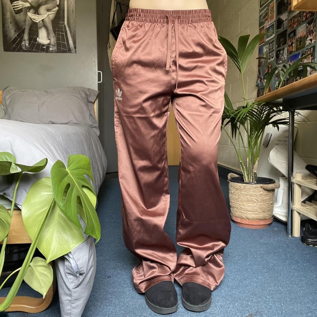Rust orange / brown adidas trousers Wide / straight... - Depop