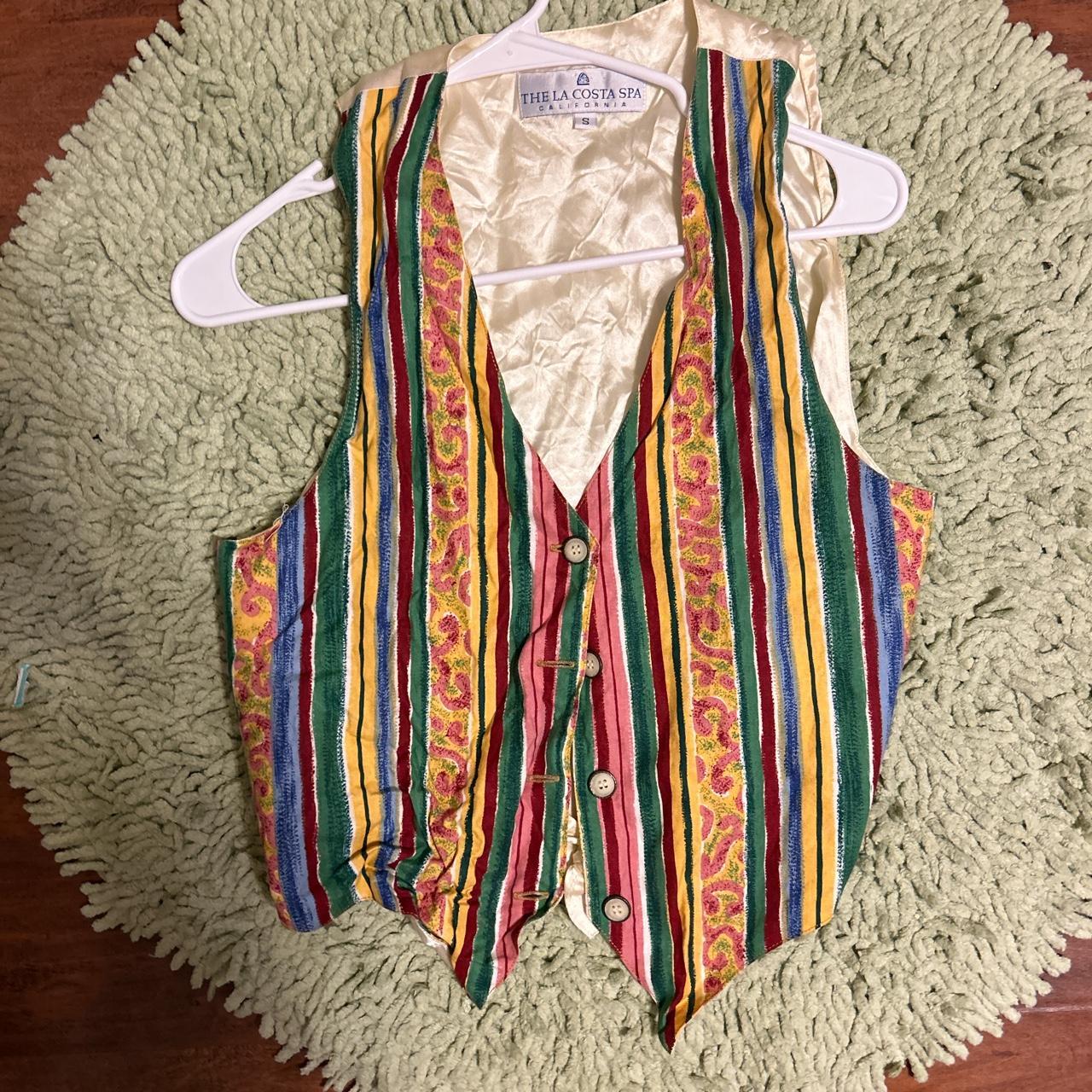 Vintage colorful vest waistcoat #vintage #vest... - Depop