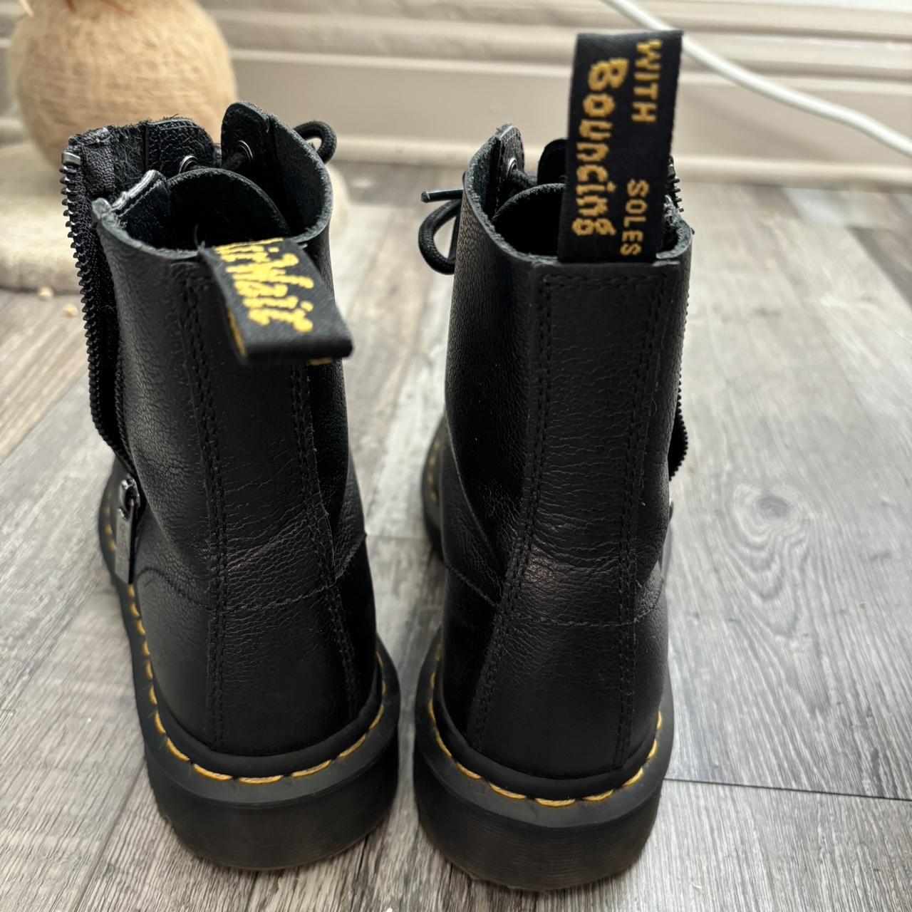 1460 PASCAL ZIP TUMBLED LEATHER LACE UP... - Depop