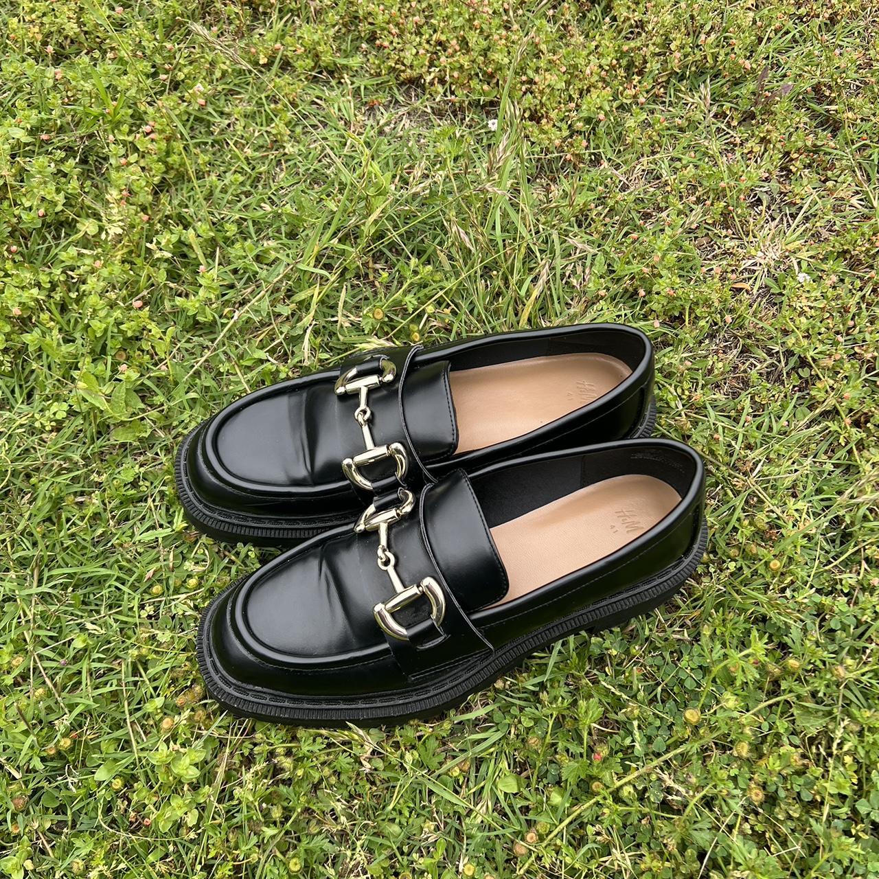 H&M Women's Black Loafers | Depop