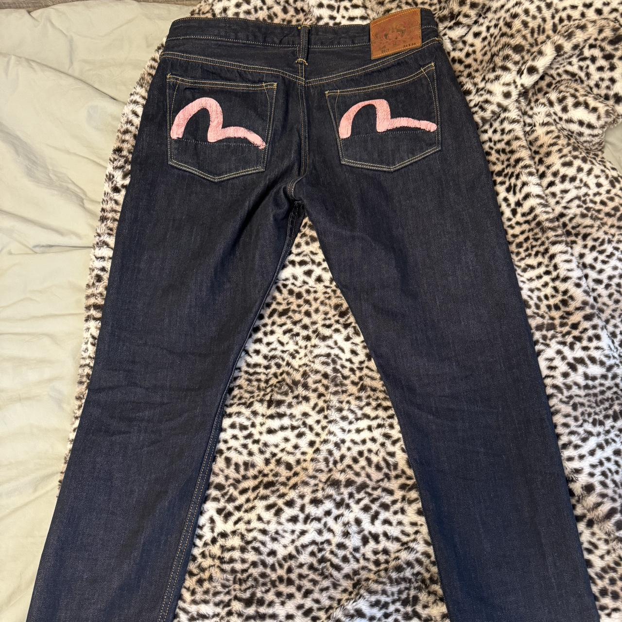 Authentic Evisu jeans W34 L34 Rare pink logo on... - Depop