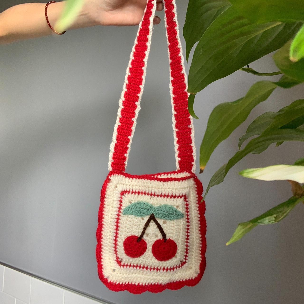 Crochet Cherry Shoulder Bag 🍒 - Handmade by me ️ -... - Depop