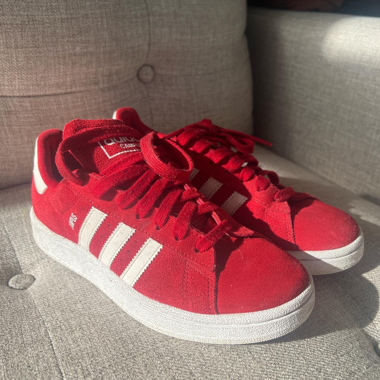 Adidas Women's Red Trainers | Depop
