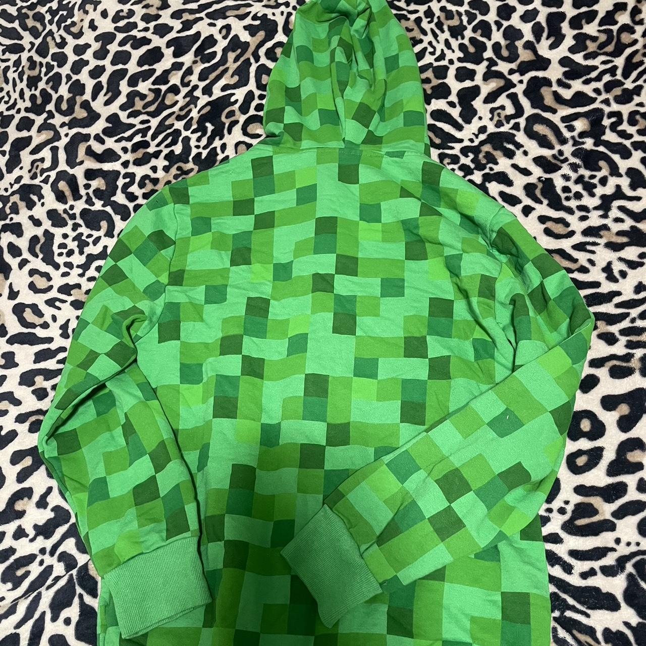 minecraft creeper zipup never worn brand new size xs-s - Depop