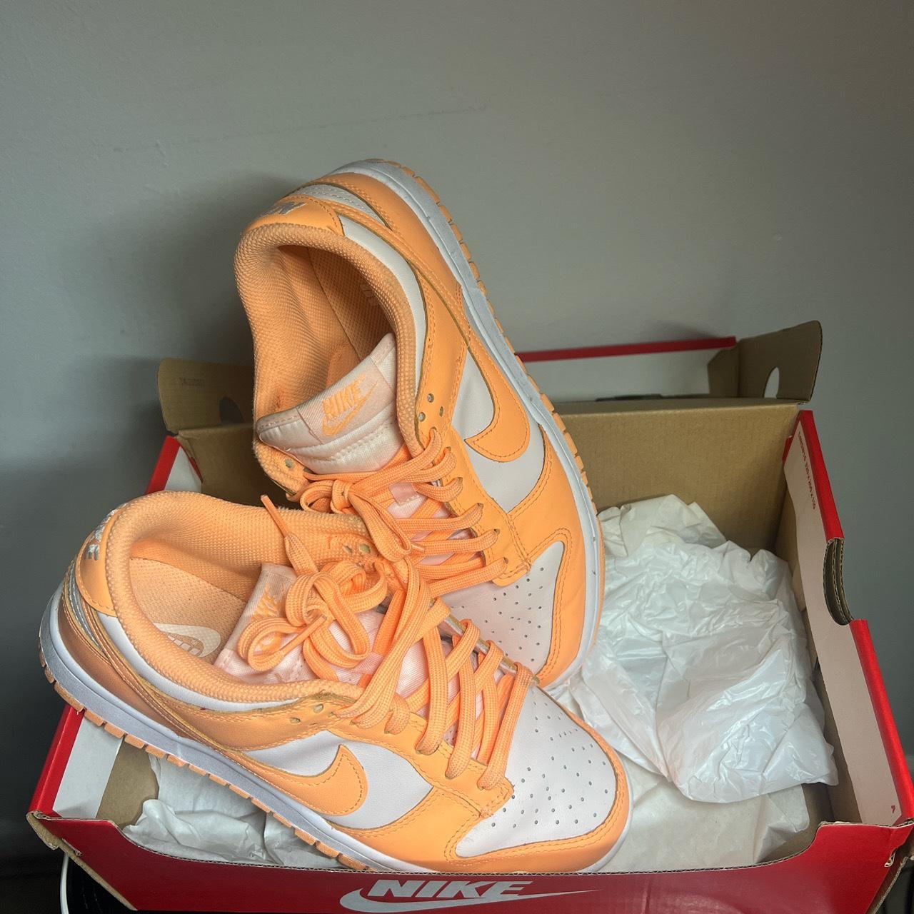 Orange womens dunks Worn a few of times, still in... - Depop