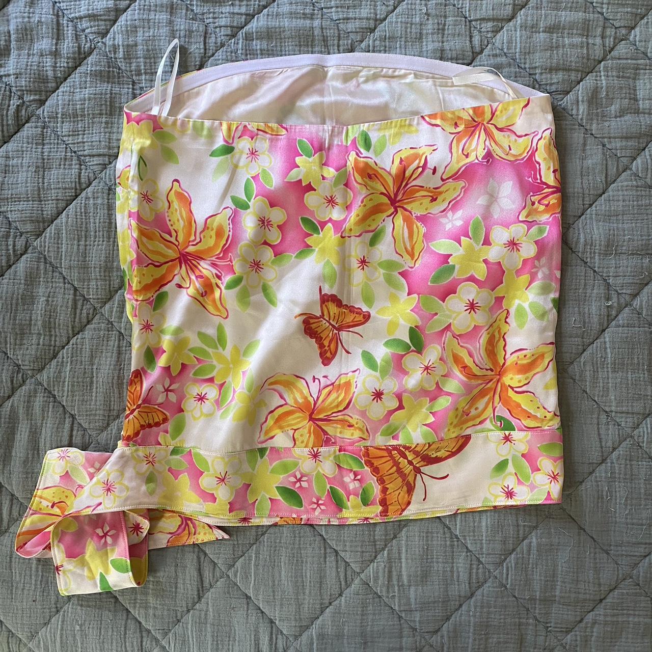 Lilly Pulitzer Silk Pink Butterfly Tube Top comes... - Depop