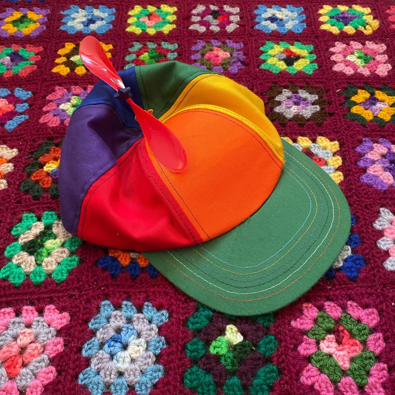 Rainbow 🌈 propeller hat Multi color spinner hat.... - Depop