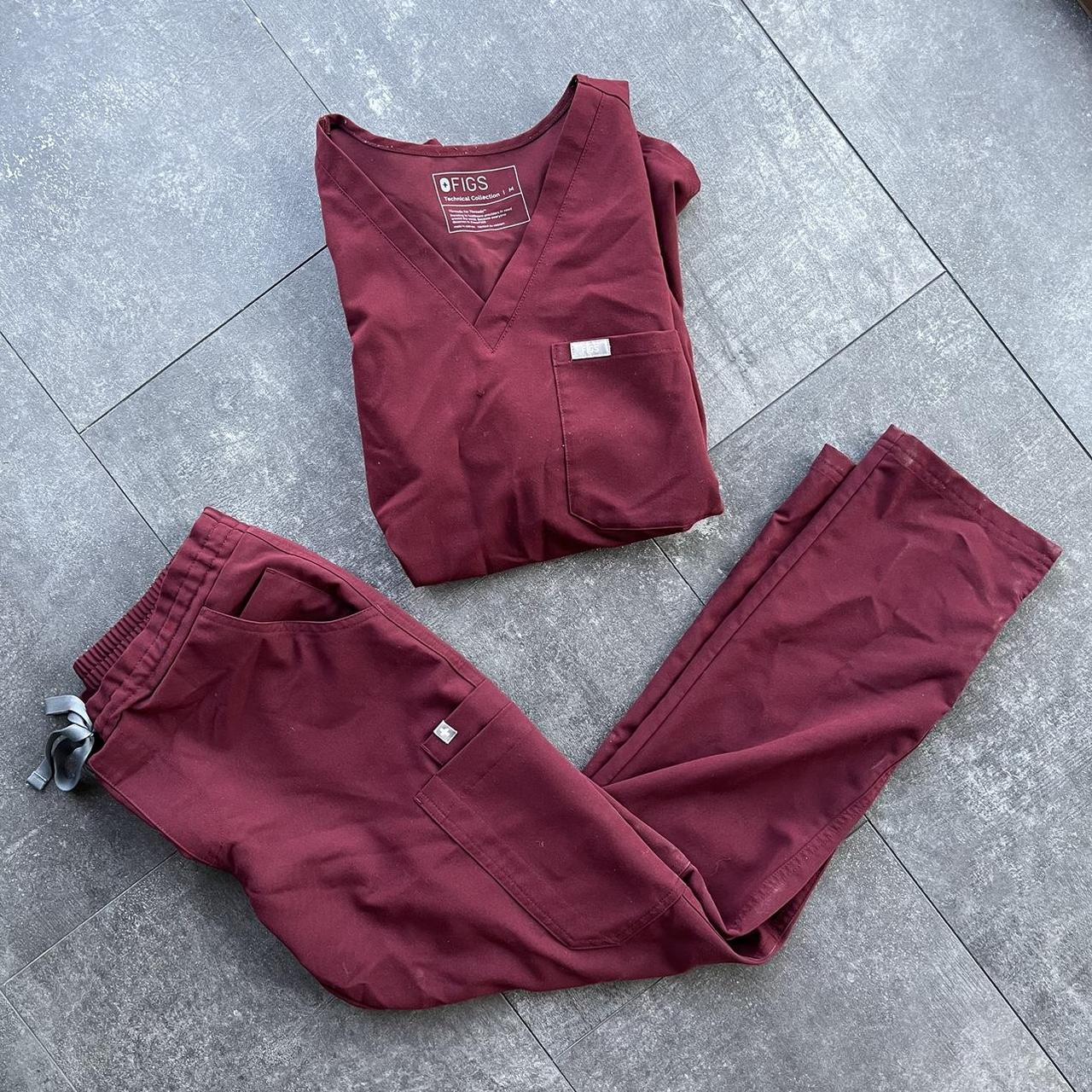 Figs red maroon scrub set price firm! Catarina top... - Depop
