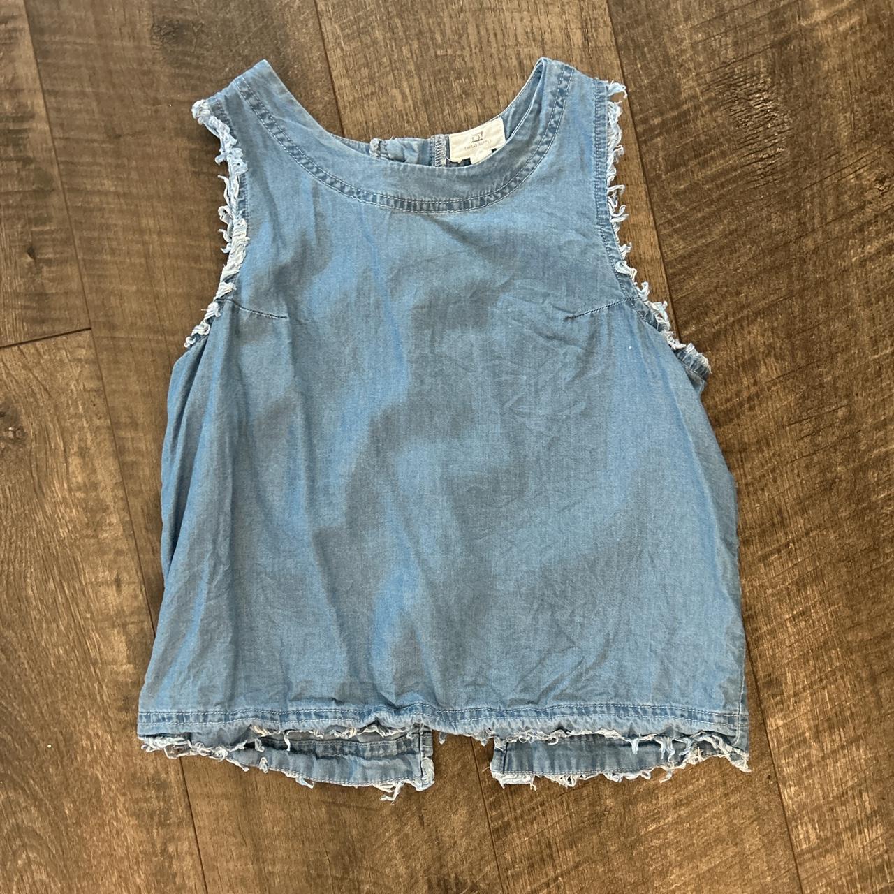 Thread supply denim top. Size xsmall. The detailing... - Depop