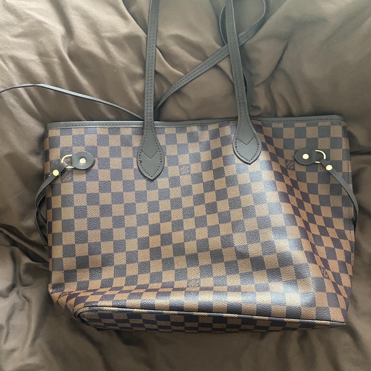Large Brown Checkered Tote Bag Originally purchases... - Depop