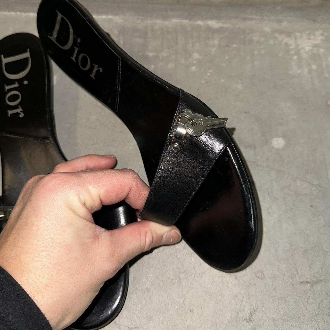 Gorgeously chic Dior lock n key kitten heels. Smooth... - Depop
