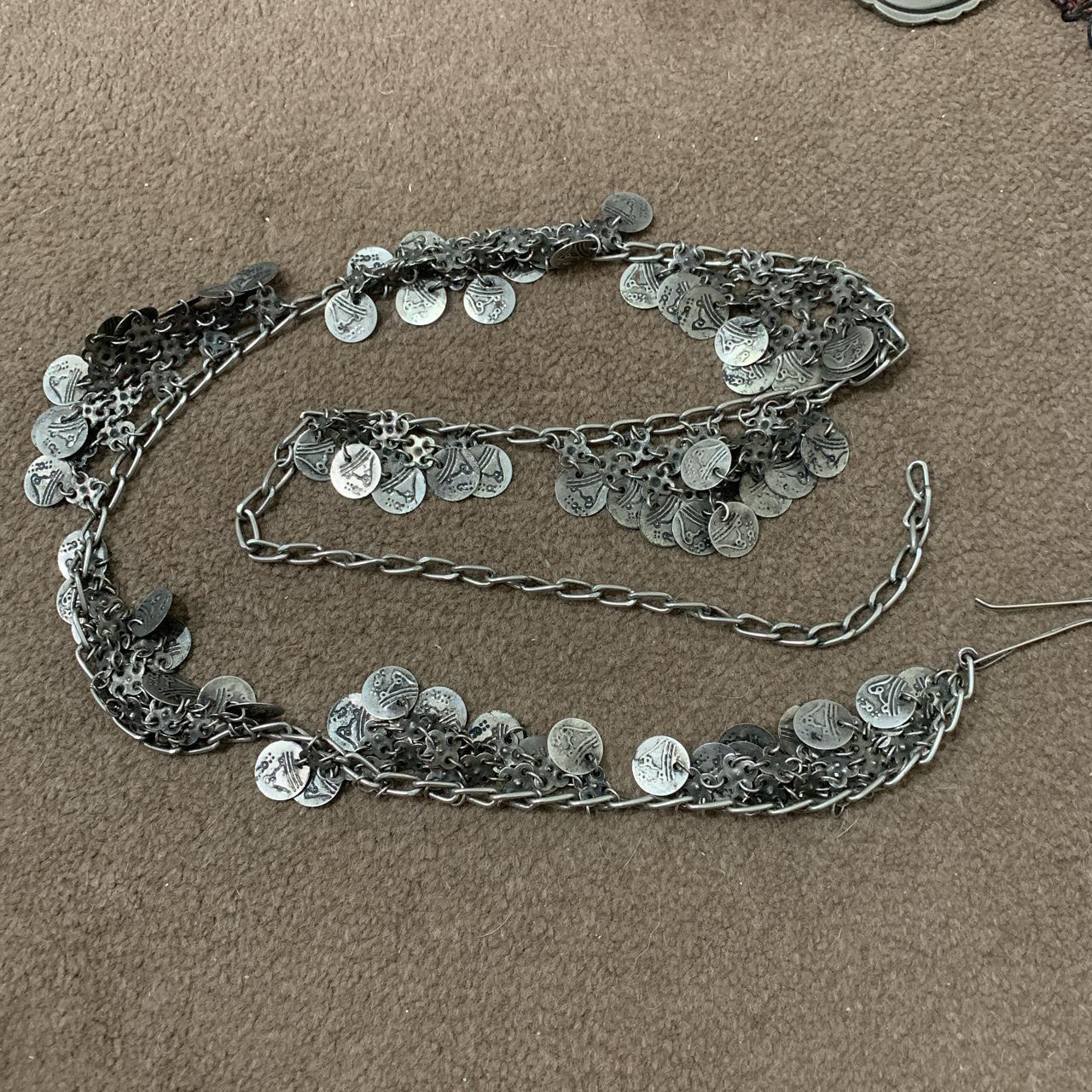 Silver coin belt Adjustable - Depop