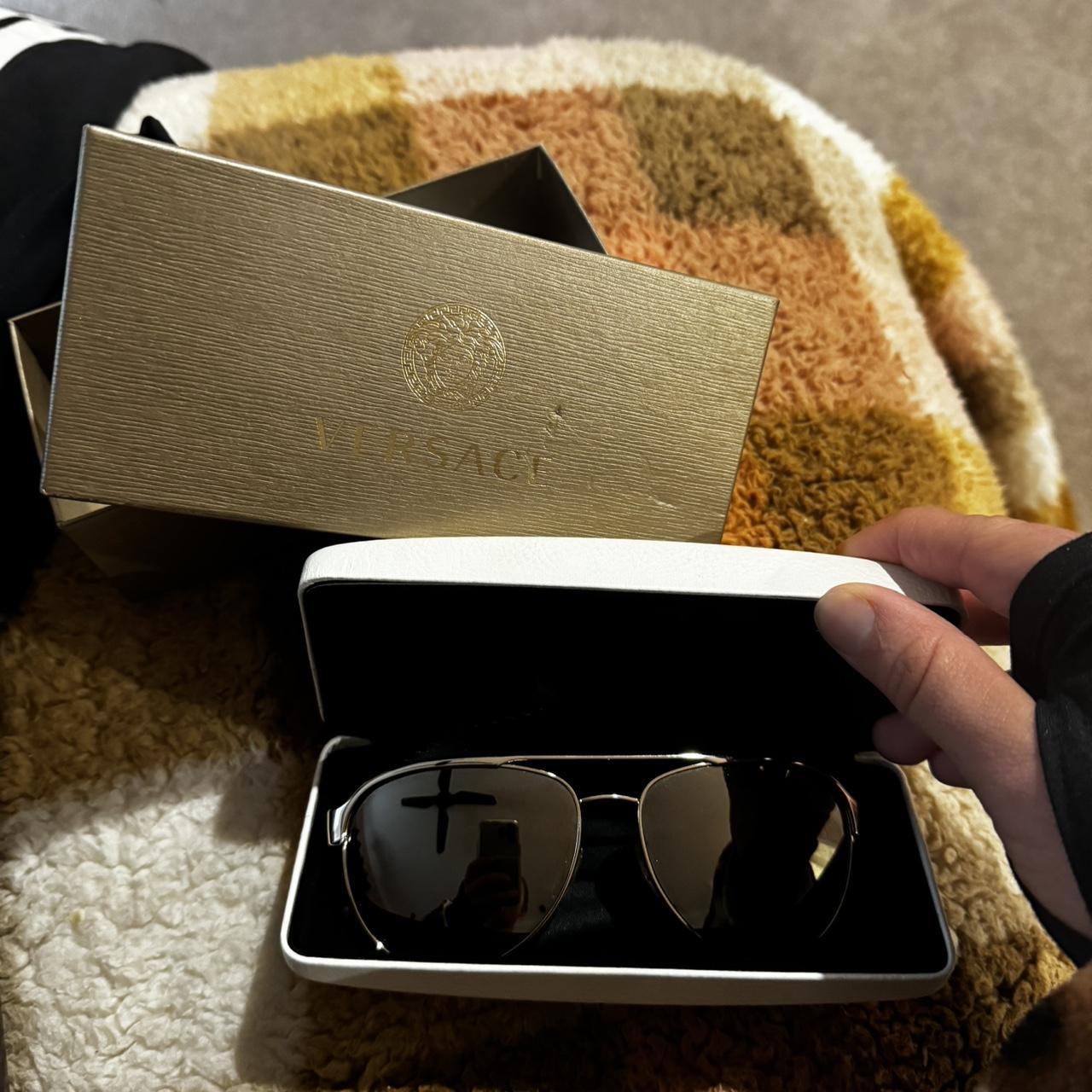 Authentic Versace aviator style sunglasses. Never... - Depop