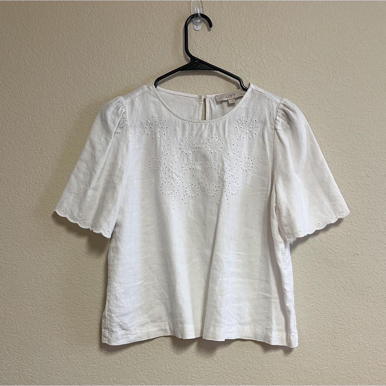 White linen blouse. The perfect classy blouse to... - Depop