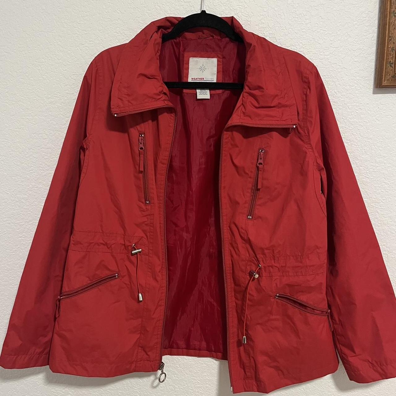 Red Weather Tamer rain jacket! Size M. Perfect... | Depop