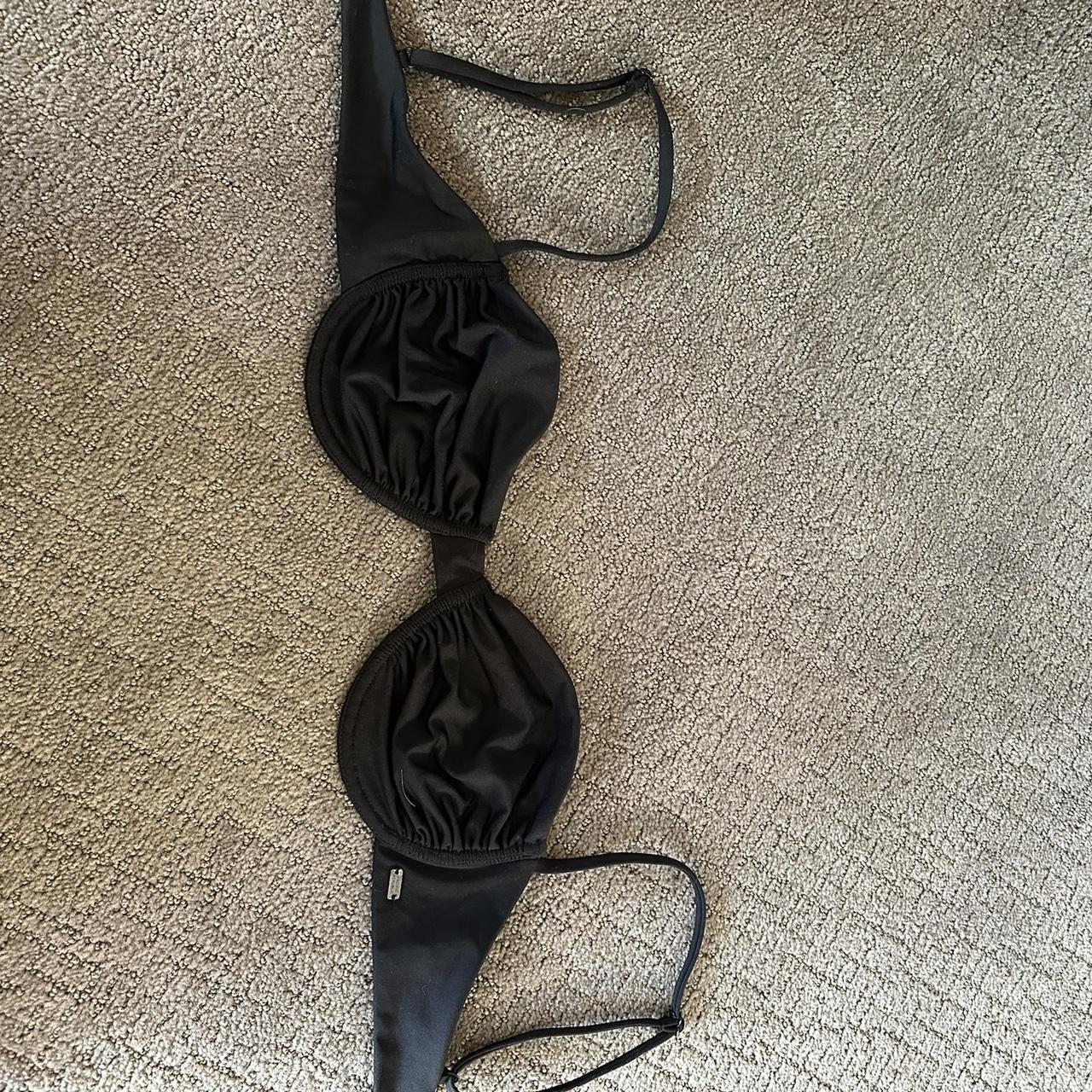 black swim top balconette size small to medium worn... - Depop