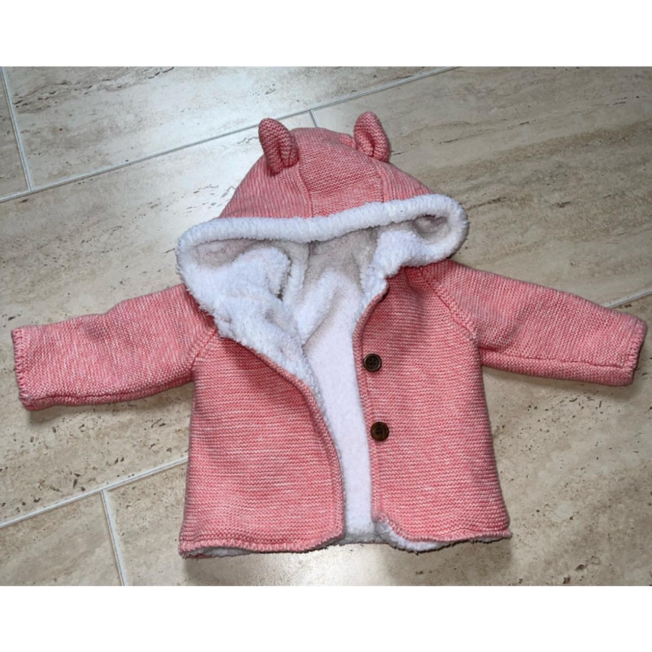 Light baby pink 3-6 months jacket / coat button up... - Depop