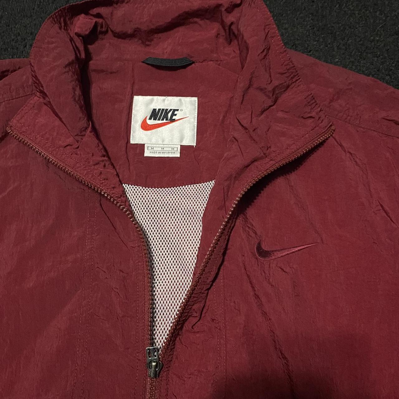 Vintage Nike 90s Windbreaker Maroon Burgundy Jacket... - Depop