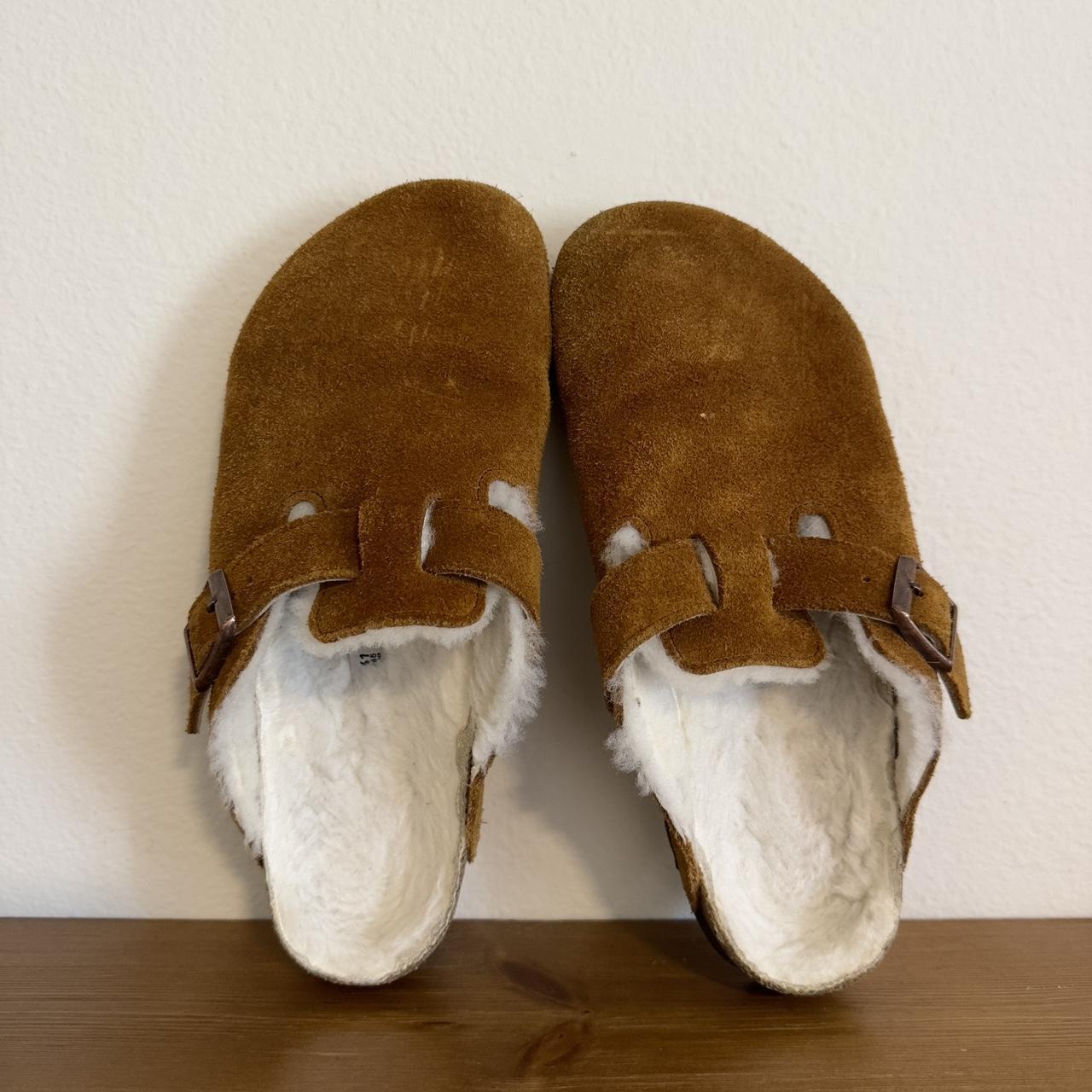 Birkenstock Boston shearling clog mink suede size 41... - Depop