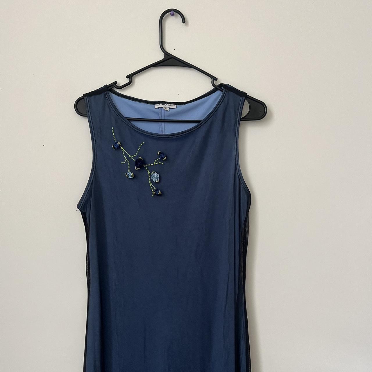 vintage 90s rampage maxi black mesh dress with a... - Depop