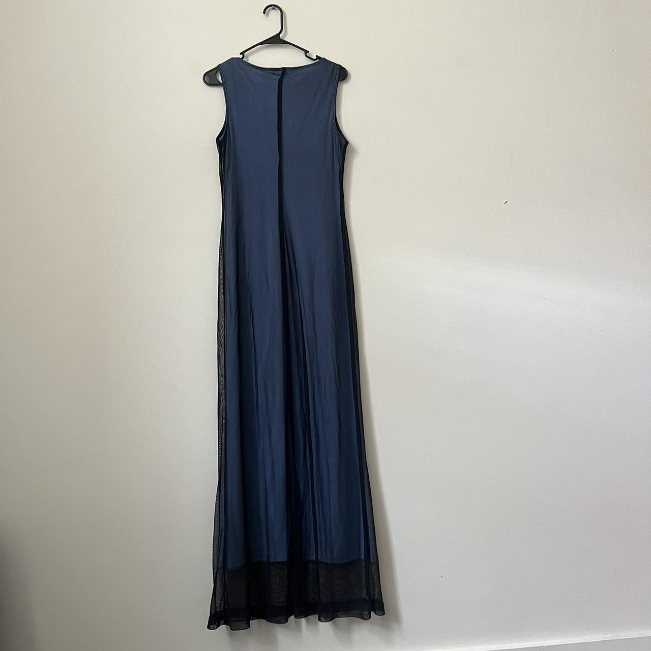 vintage 90s rampage maxi black mesh dress with a... - Depop