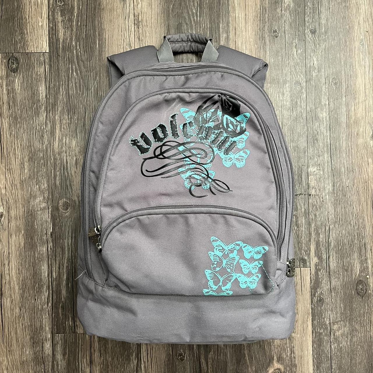 Volcom Y2K Vintage Backpack Grey/ Blue #volcom... - Depop