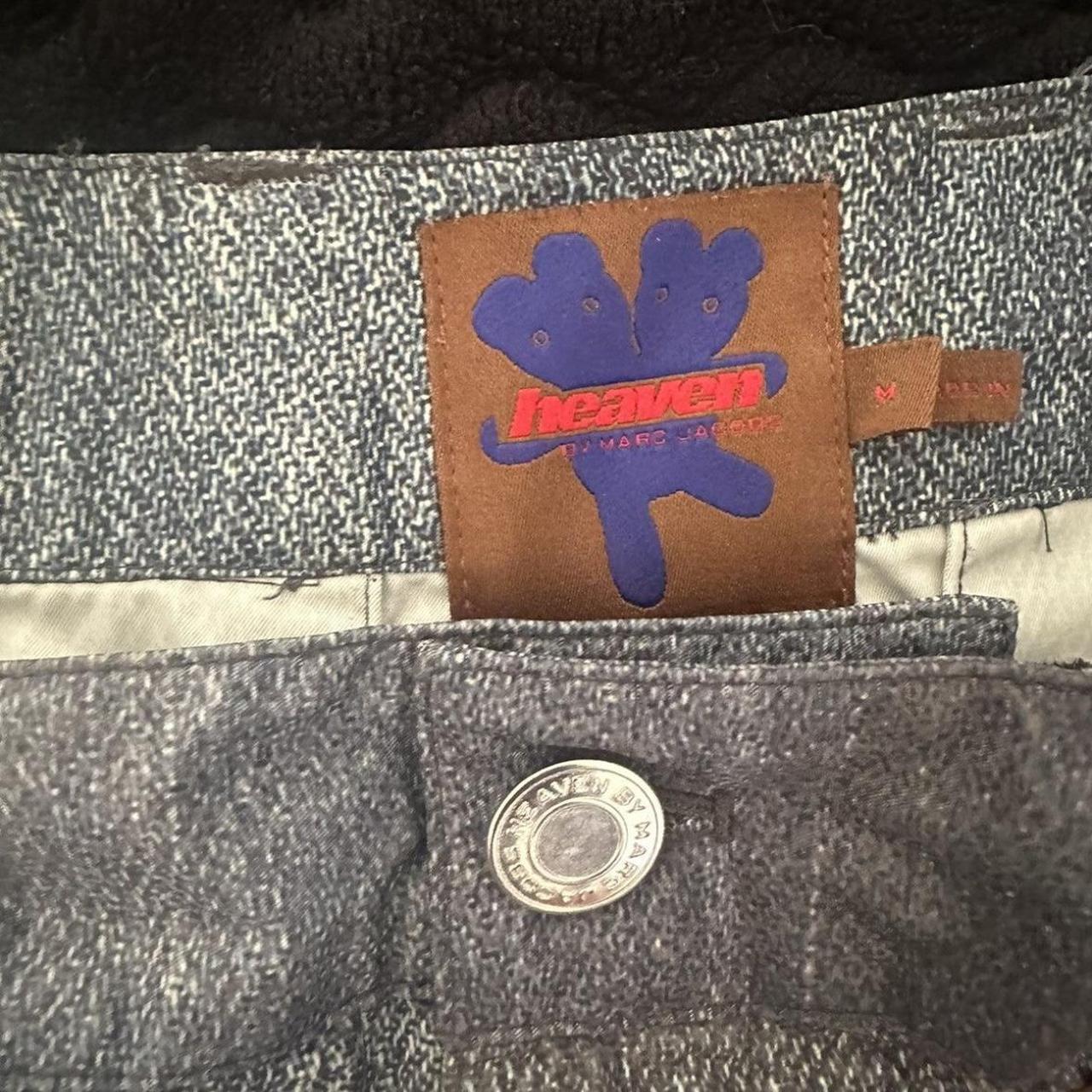 heaven marc jacobs x bladee nylon ripped jeans print... - Depop