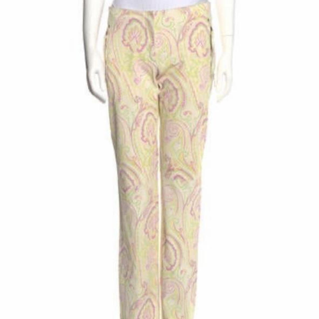 Beautiful goatskin suede Etro pants with paisley... - Depop