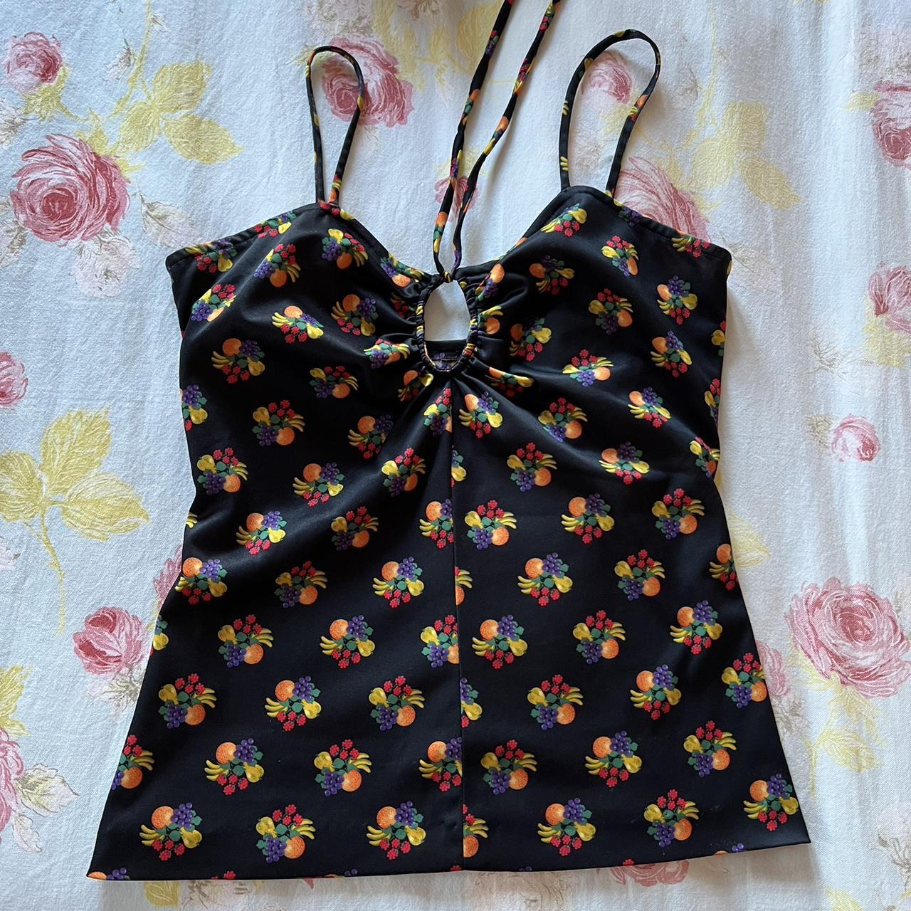 Black colorful bundle of fruit tank top, it feels... - Depop