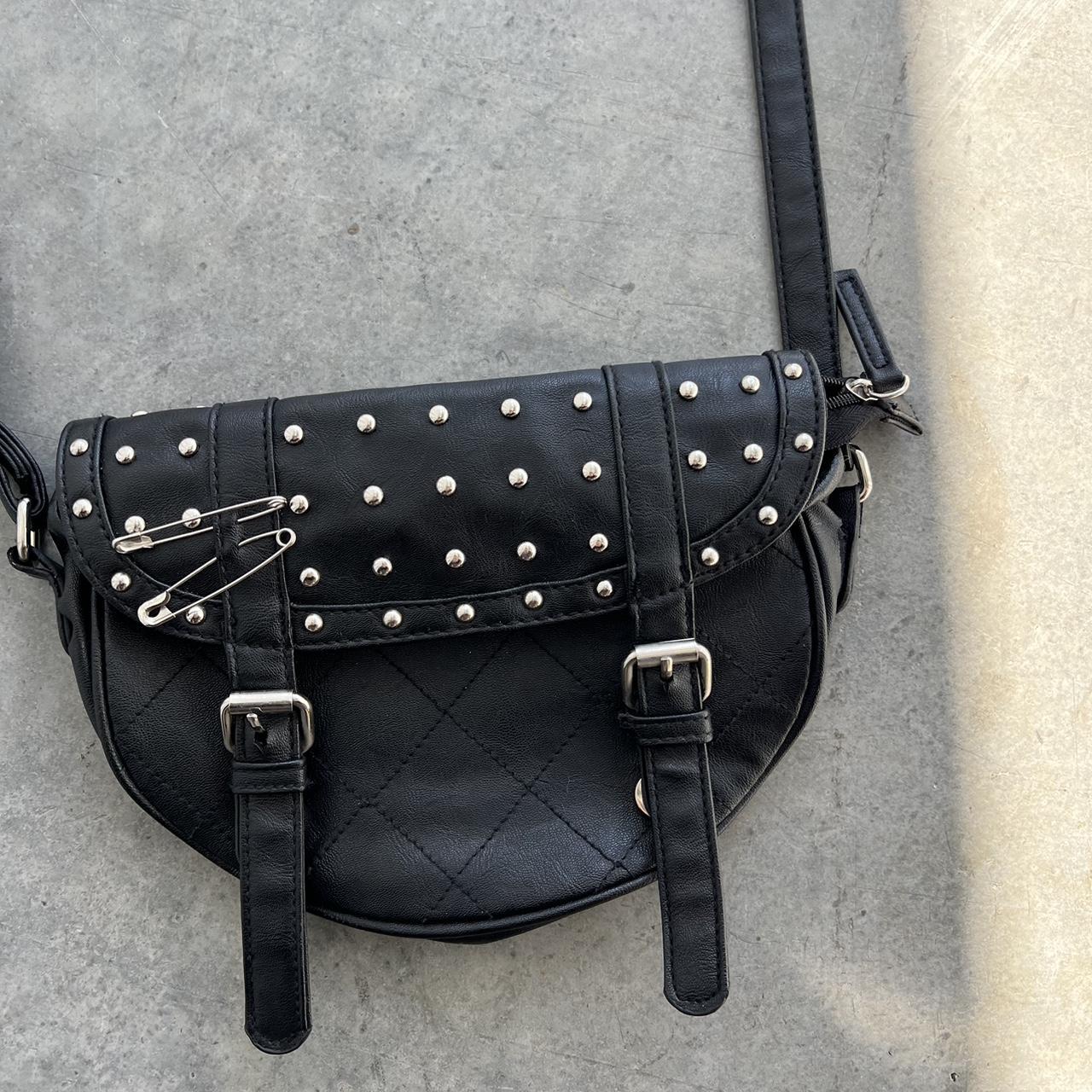 Punk-like leather side bag 🖤 #punk #vintage #leather... - Depop