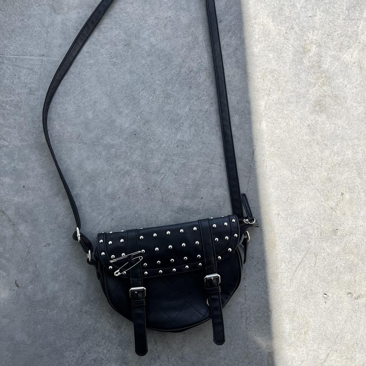 Punk-like leather side bag 🖤 #punk #vintage #leather... - Depop