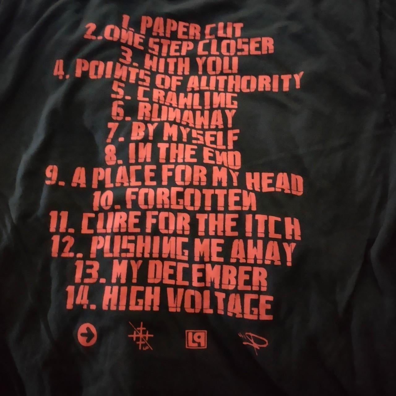 Linkin Park hybrid theory tracklist shirt size... | Depop