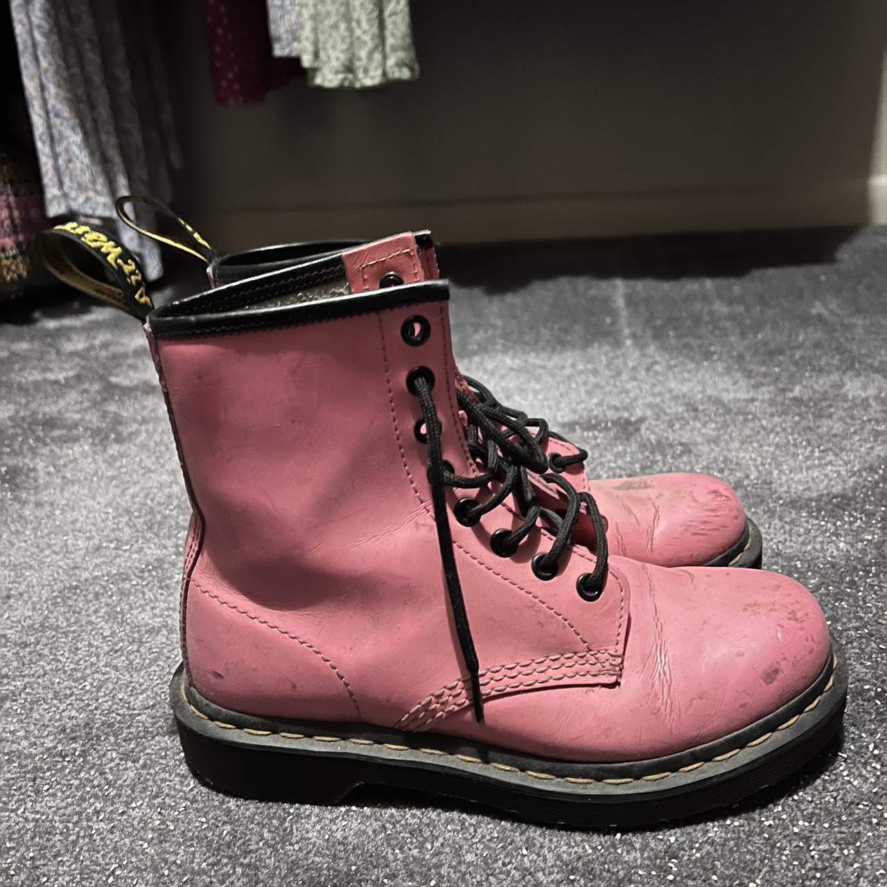 Pink doc martens size 6 - Depop
