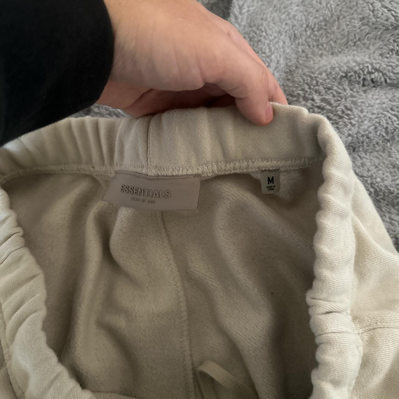 Fear of god essentials cream joggers Size... - Depop