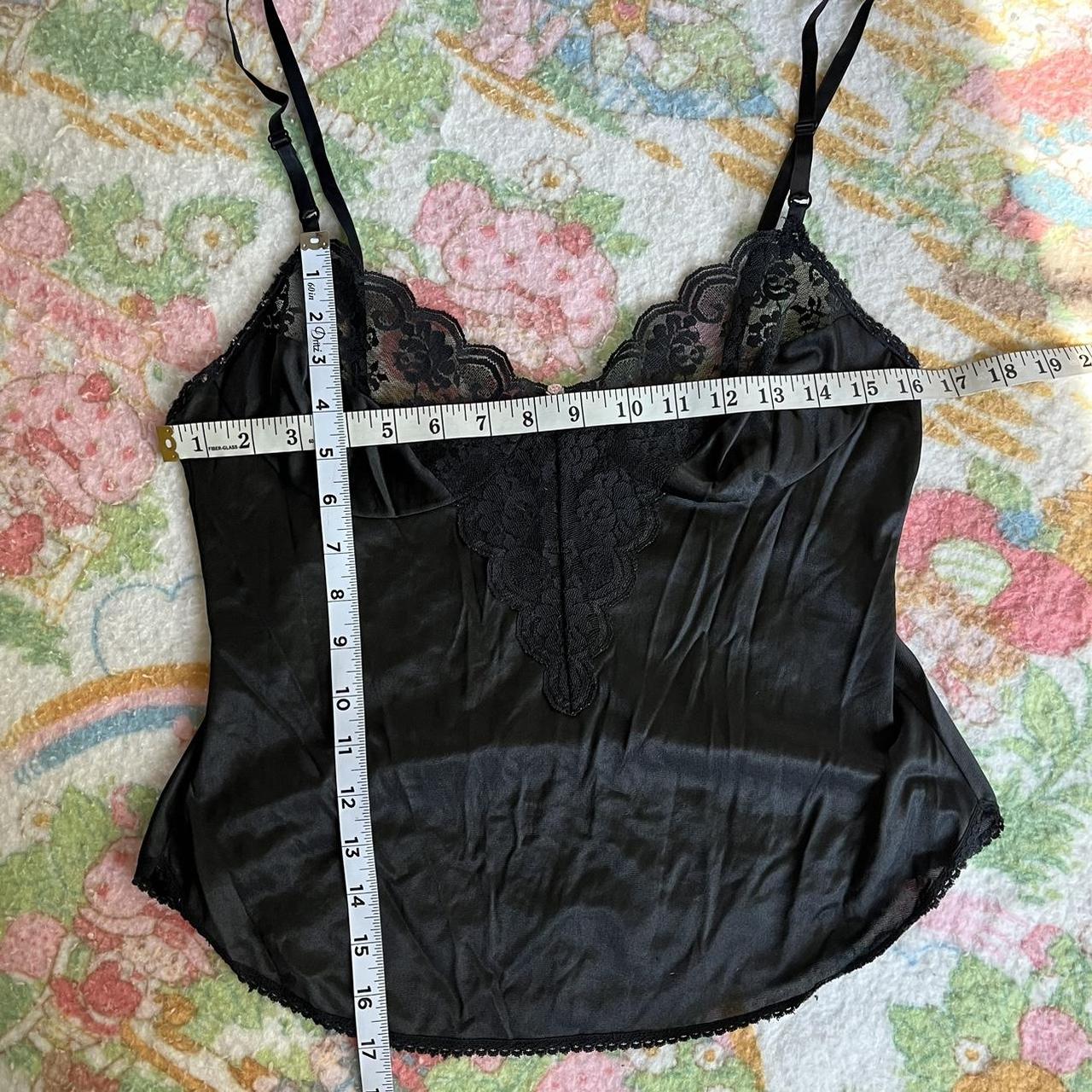 vintage maidenform black lace tank top lightweight... - Depop