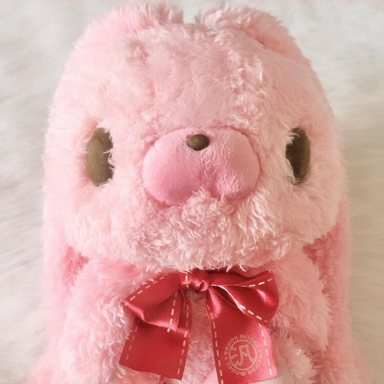 Big super soft pink Gloomy bunny with a red bow... - Depop