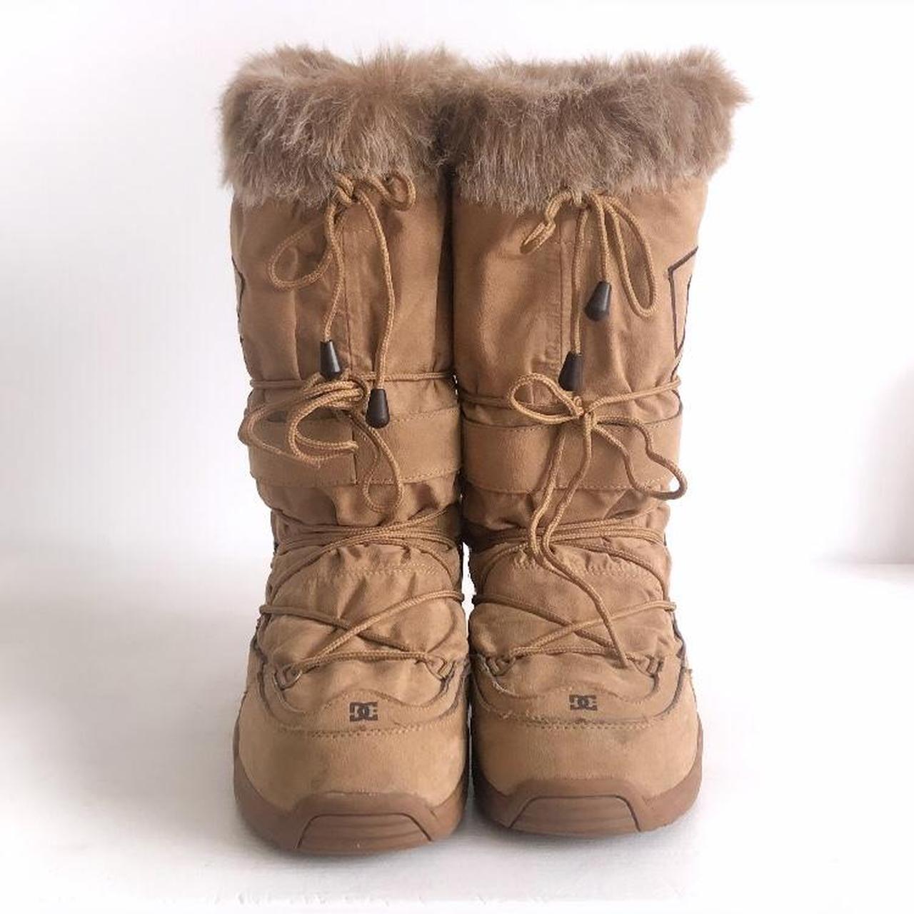 Rare! Chestnut Tan suede DC chalet boots with fur... - Depop