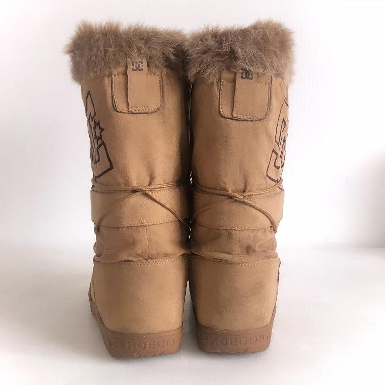 Rare! Chestnut Tan suede DC chalet boots with fur... - Depop