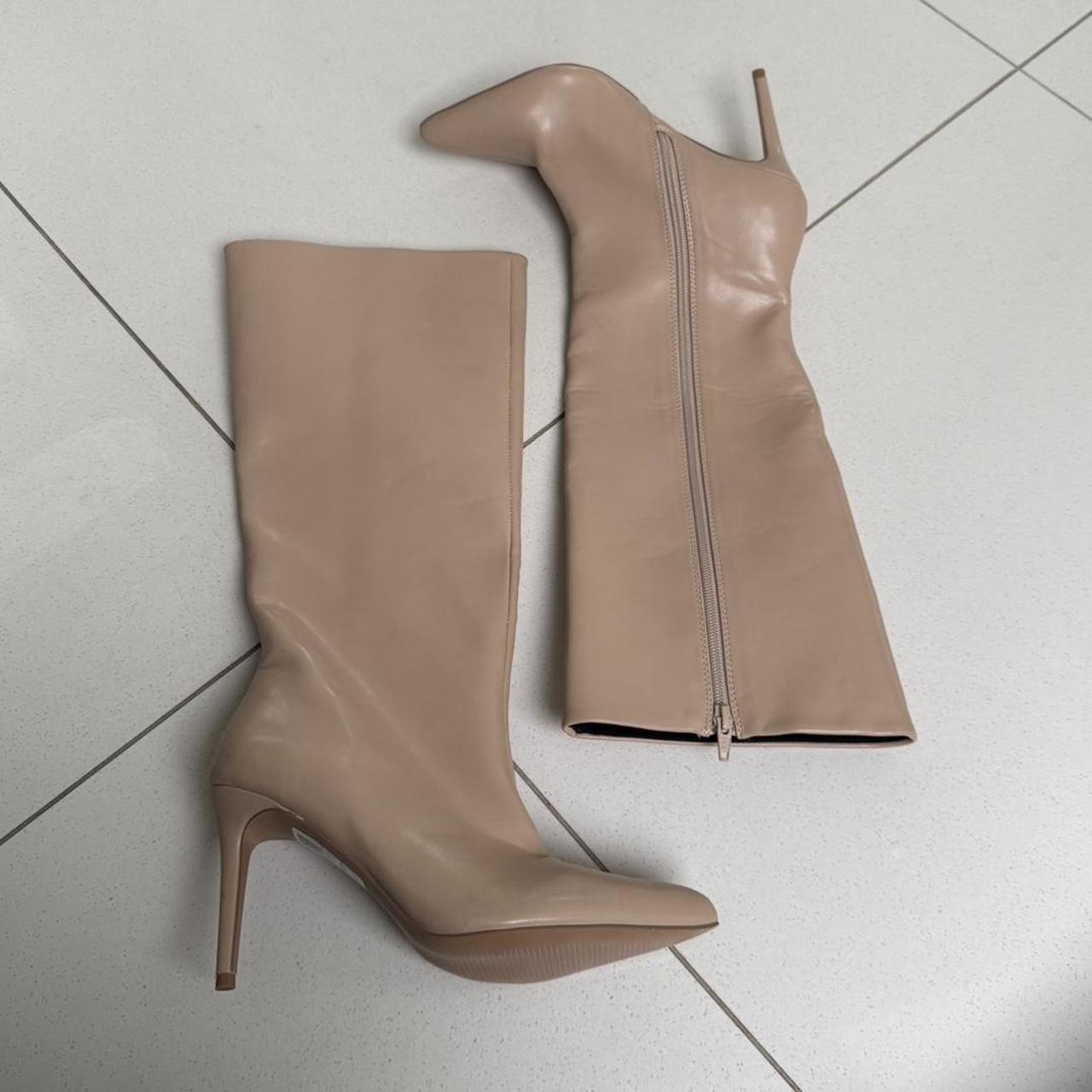ASOS beige knee high boots Size UK 4 brand new... | Depop